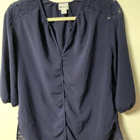 Tylus | Tops | Tylus Navy Blouse M | Poshmark